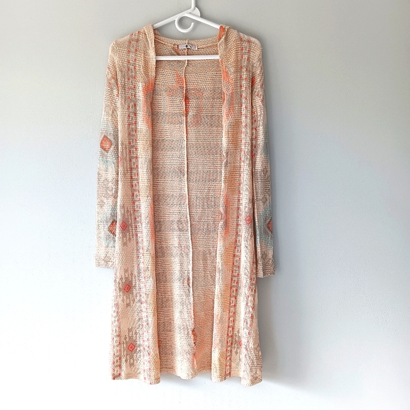 Blu Planet | Sweaters | Blu Planet Aztec Boho Open Weave Cardigan ...